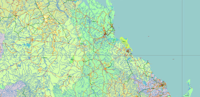Australia Vector Map high detailed roads and admin areas editable ...