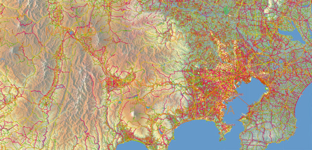 Japan Vector Map high detailed roads and relief topo editable layered ...