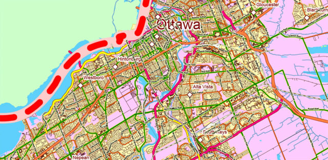 Ontario South Part Canada PDF Vector Map High Detailed All Streets and ...