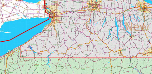 New England States US PDF Vector Map: Exact High Detailed Road Map ...