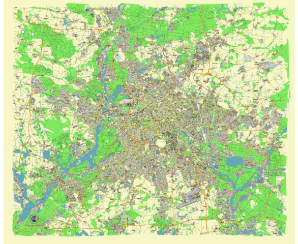 Berlin Germany editable vector map svg free – Maps in Vector: Detailed ...