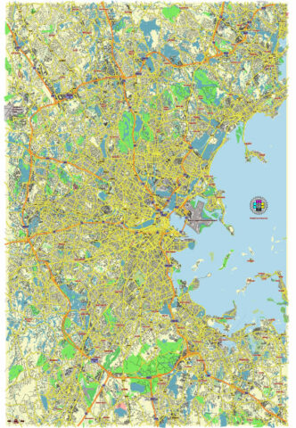 Boston Greater Massachusetts US editable vector map svg free – Maps in ...