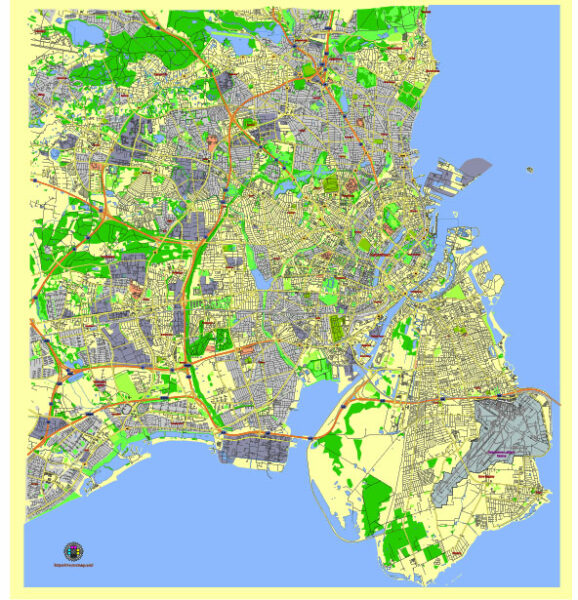 Copenhagen Denmark editable vector map svg free – Maps in Vector ...