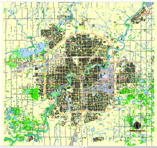 Edmonton Canada editable vector map svg free – Maps in Vector: Detailed ...