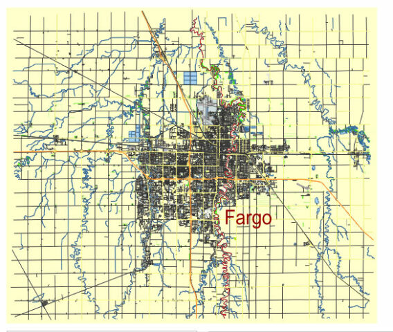Fargo North Dakota US editable vector map svg free – Maps in Vector ...