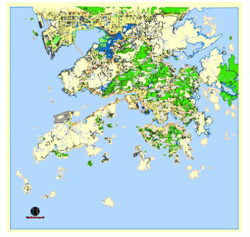 Hong Kong China editable vector map svg free – Maps in Vector: Detailed ...