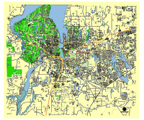 Olympia Washington US vector map svg free – Maps in Vector: Detailed ...