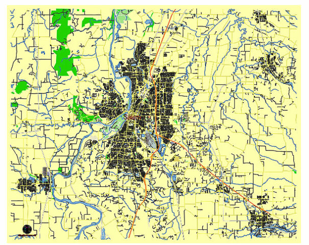 Salem Oregon US editable vector map svg free – Maps in Vector: Detailed ...