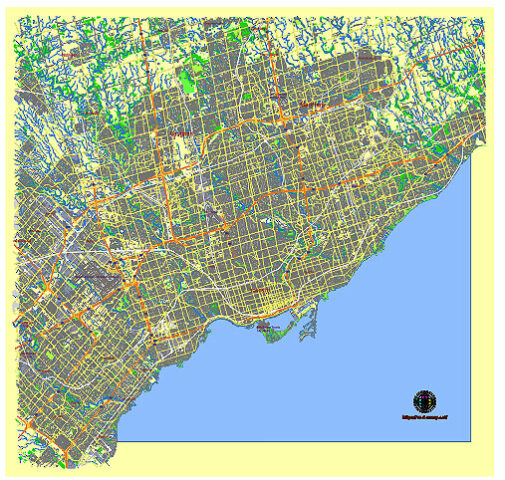 Toronto Canada editable vector map svg free – Maps in Vector: Detailed ...