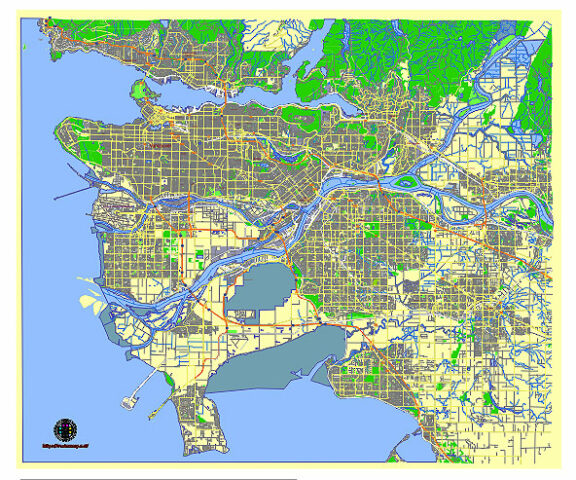 Vancouver Canada editable vector map svg free – Maps in Vector ...