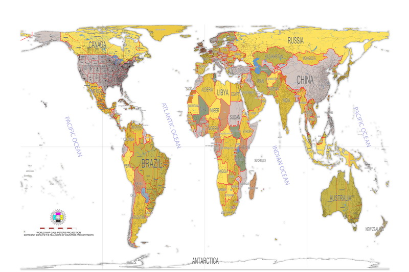 Preview for Printify – sent to productions – Maps in Vector: Detailed ...