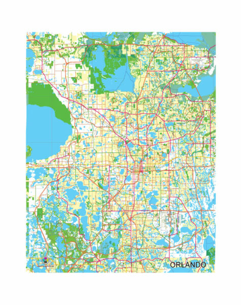 Free Vector map of the City of Orlando, Florida, USA. – Maps in Vector ...