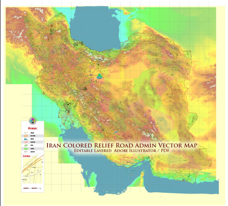 Vector Map Iran – Maps in Vector: Detailed Street Maps Illustrator PDF ...